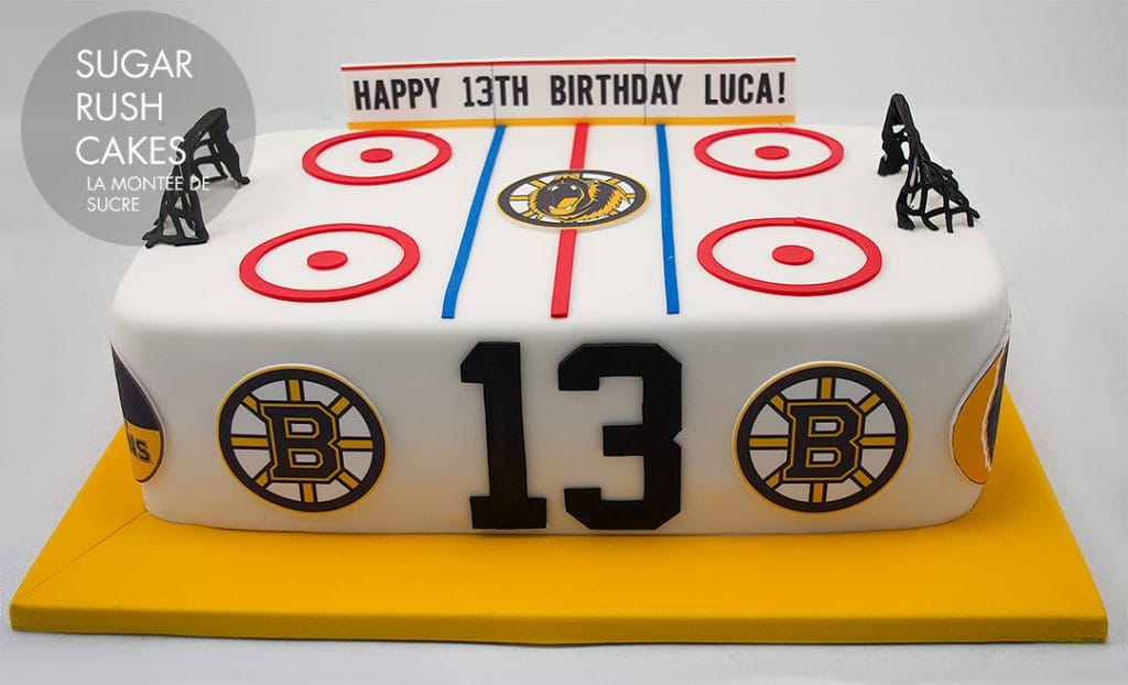 Boston Bruins hockey rink cake | Sugar Rush Cakes